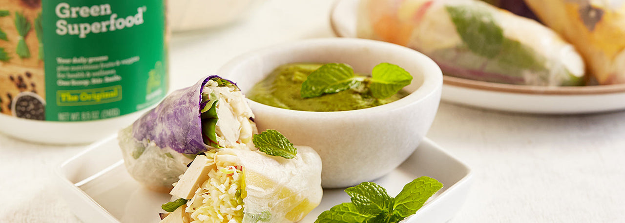 Spring Rolls with Mango-Mint Dipping Sauce Recipe – Amazing Grass